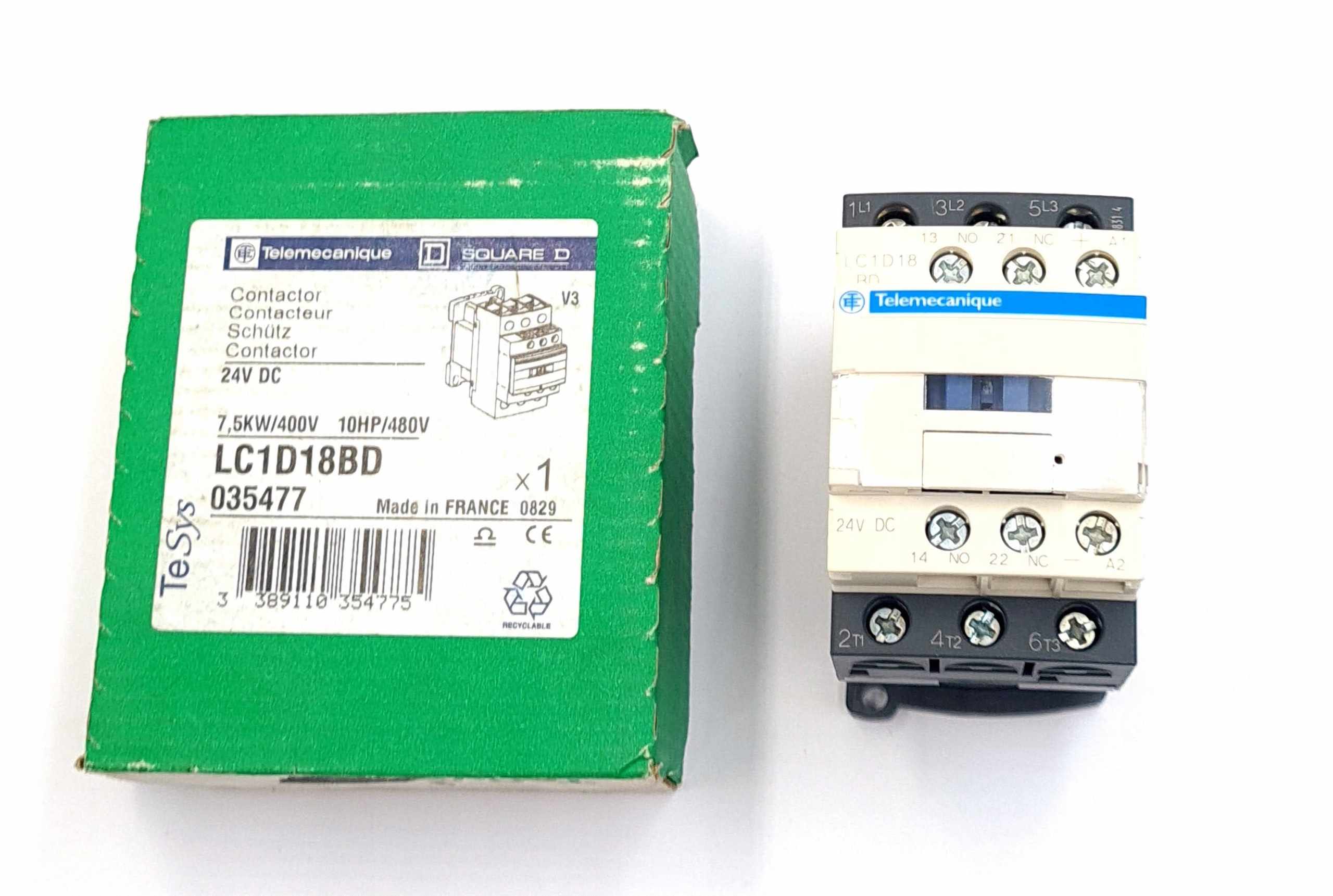 Schneider Electric Stykač LC1D18 BD 24V DC 7,5kW 18A 1Z+1V - DANAPO ...