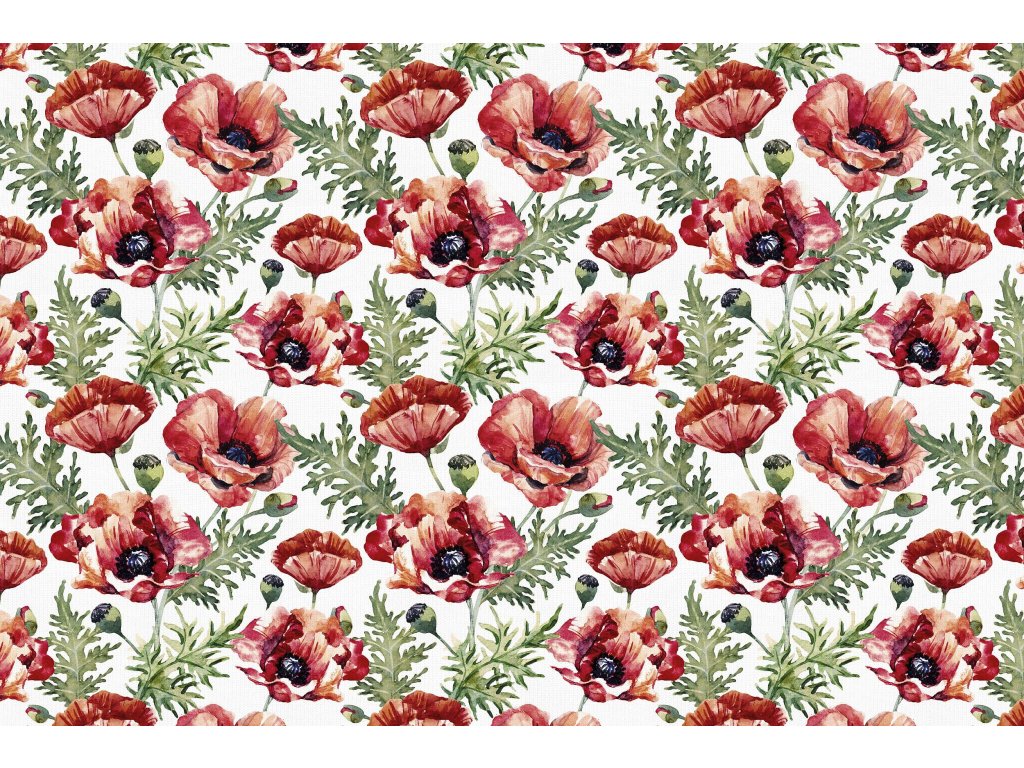 Úplet Divoký mak š.155 cm - Darré