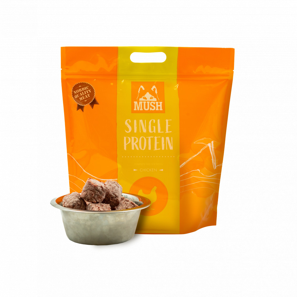 MUSH Single protein BARF kuřecí krmivo pro psy 2 kg | Dejmunej.cz