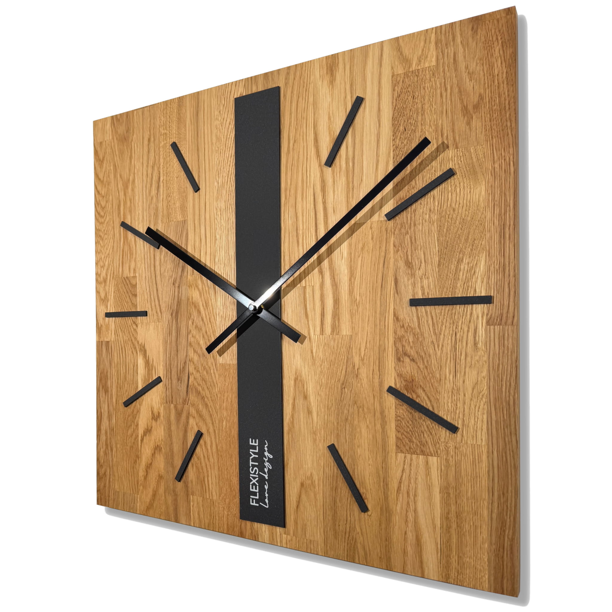 Drevené štvorcové hodiny na stenu DUB klasik | dekorstudio.sk