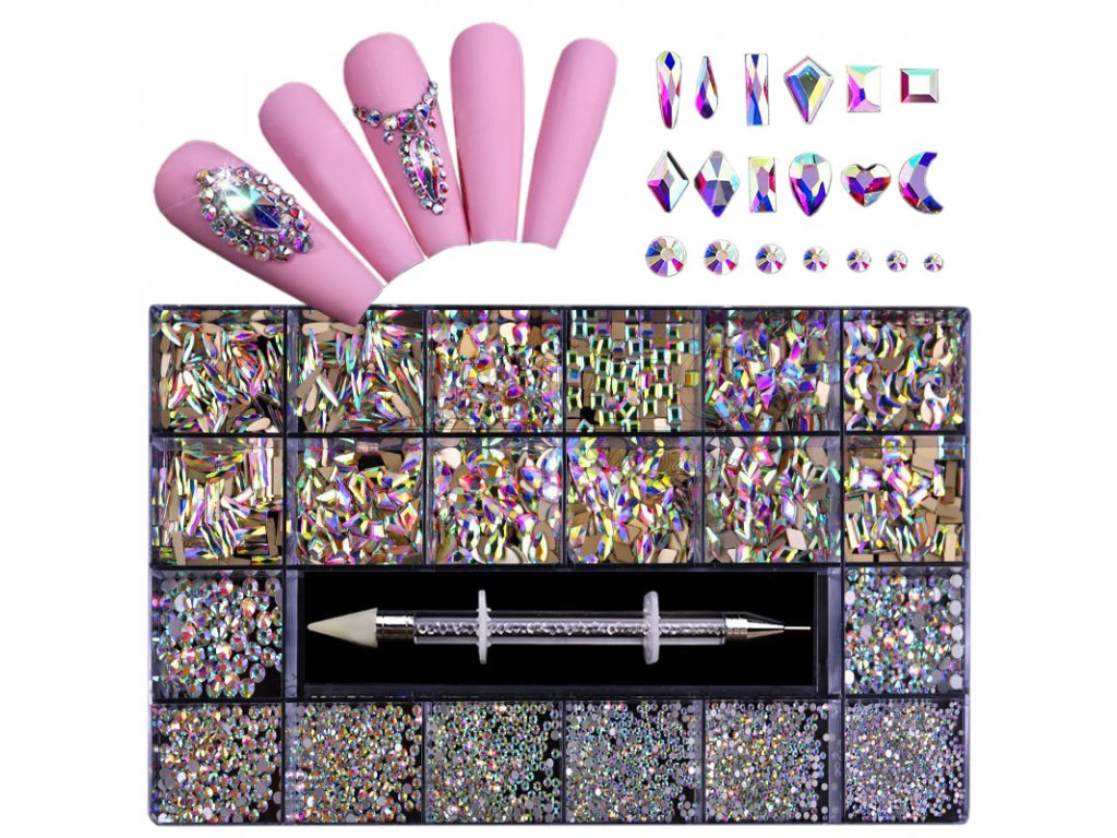 Luxusní sada broušené kamínky XXL Crystal AB - DENATO