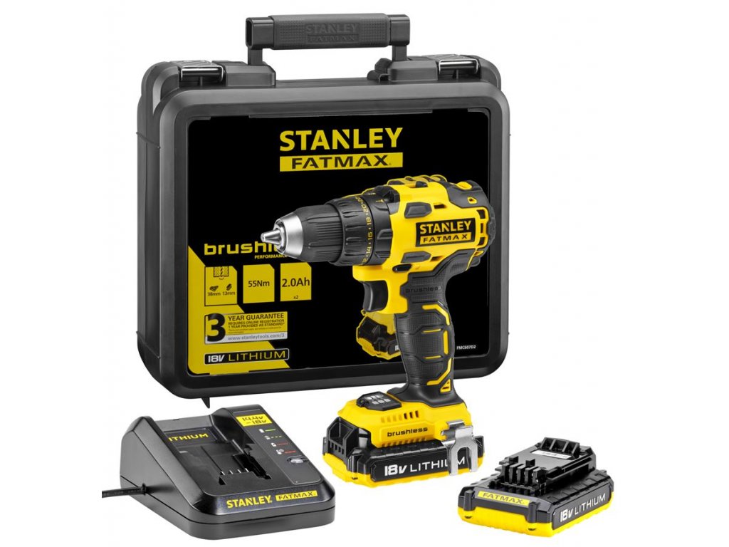 FMC607D2 QW STANLEY FATMAX AKU BEZUHLIKOVA DVOURYCHLOSTNI AKUMULATOROVA VRTA KA 18 V 2 X 2 0 AH BALENI V KUFRU Dewalt morava.cz