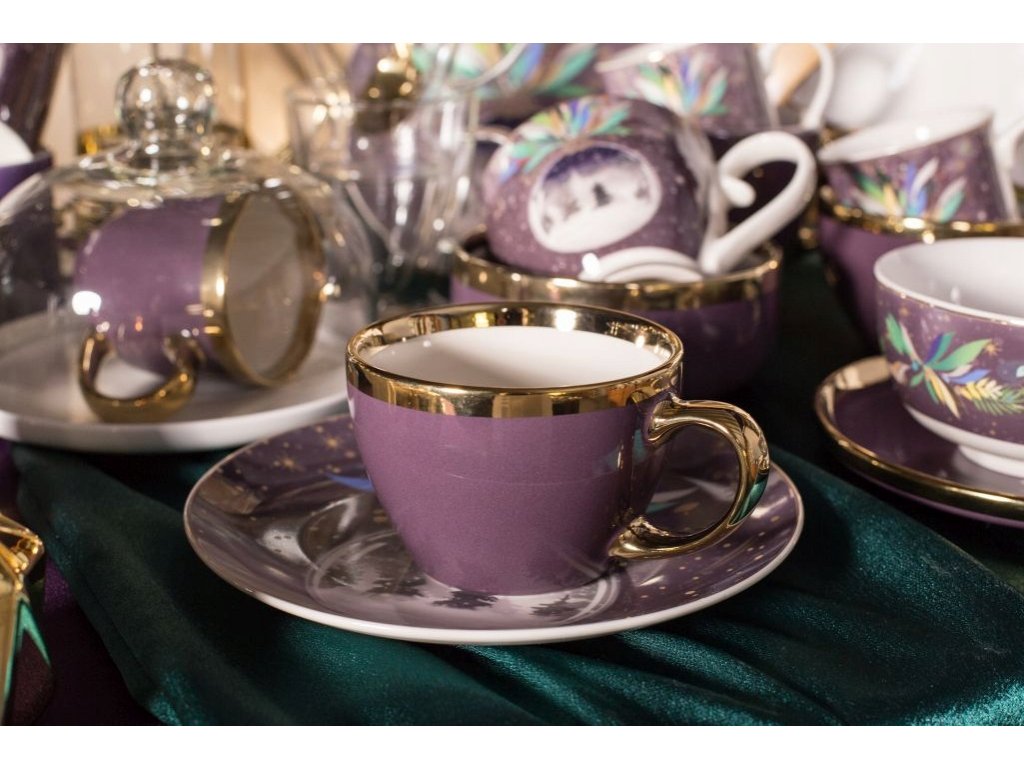 Hrnček Altom Design AURORA GOLD fialový 400ml - Dizajnland.sk