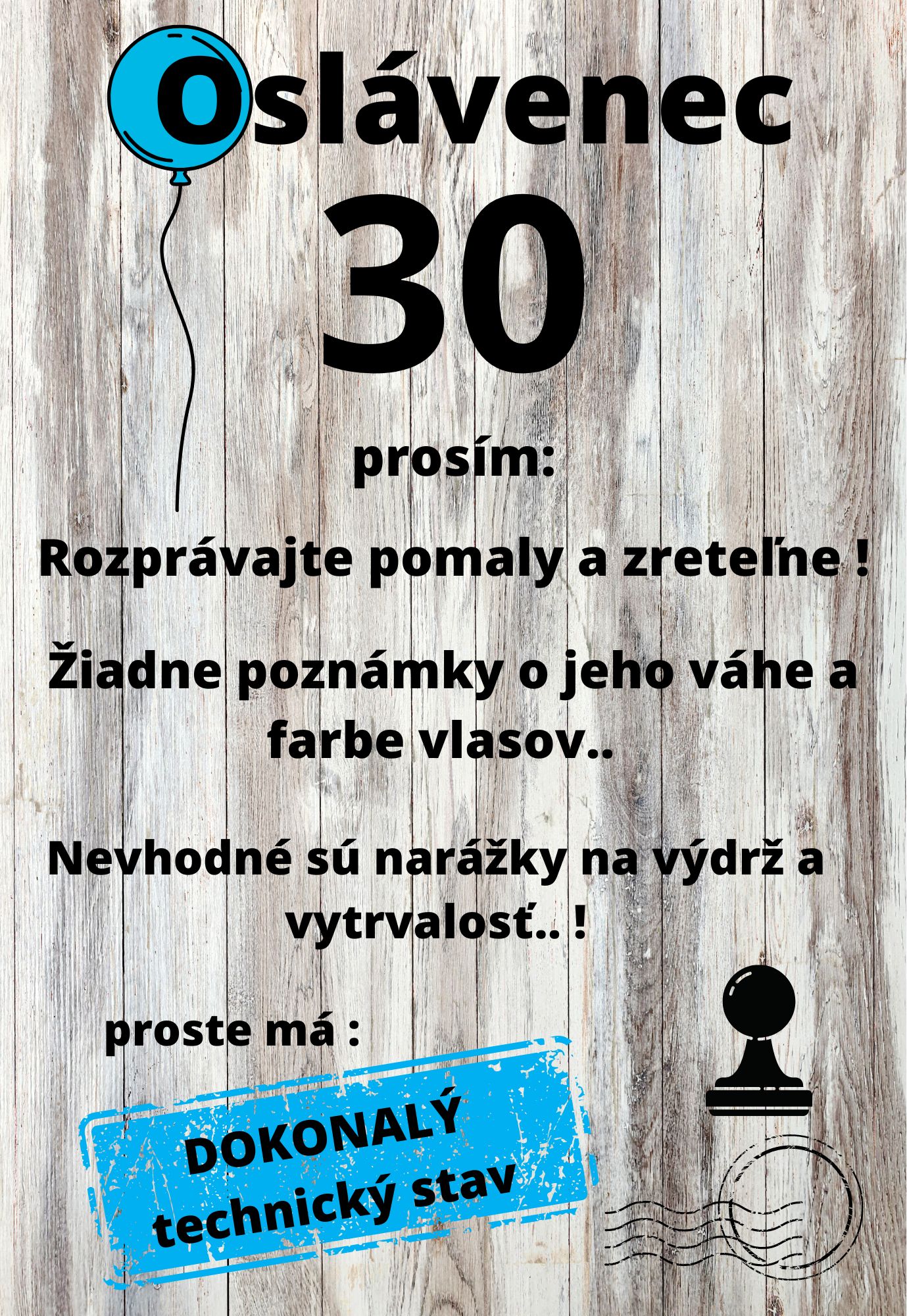 Vtipná tabuľka k 30 tke pre muža - VTIPNÉ TABUĽKY👍| DobryDarcek.sk