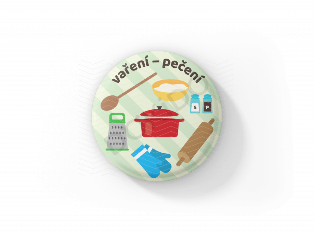 Vaření - pečení 44mm - magnetka-butonek| samostatné děti | DOKIDO.cz