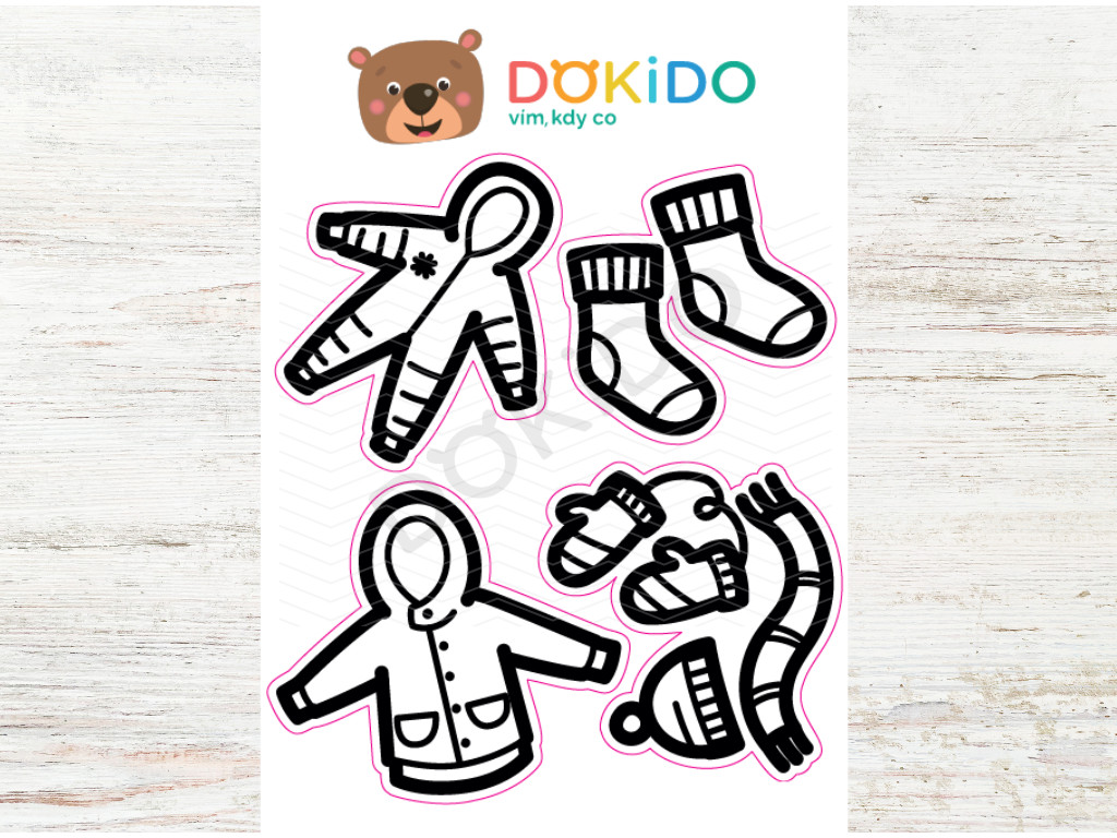 Samolepky 12ks - organizace oblečení| samostatné děti | DOKIDO.cz