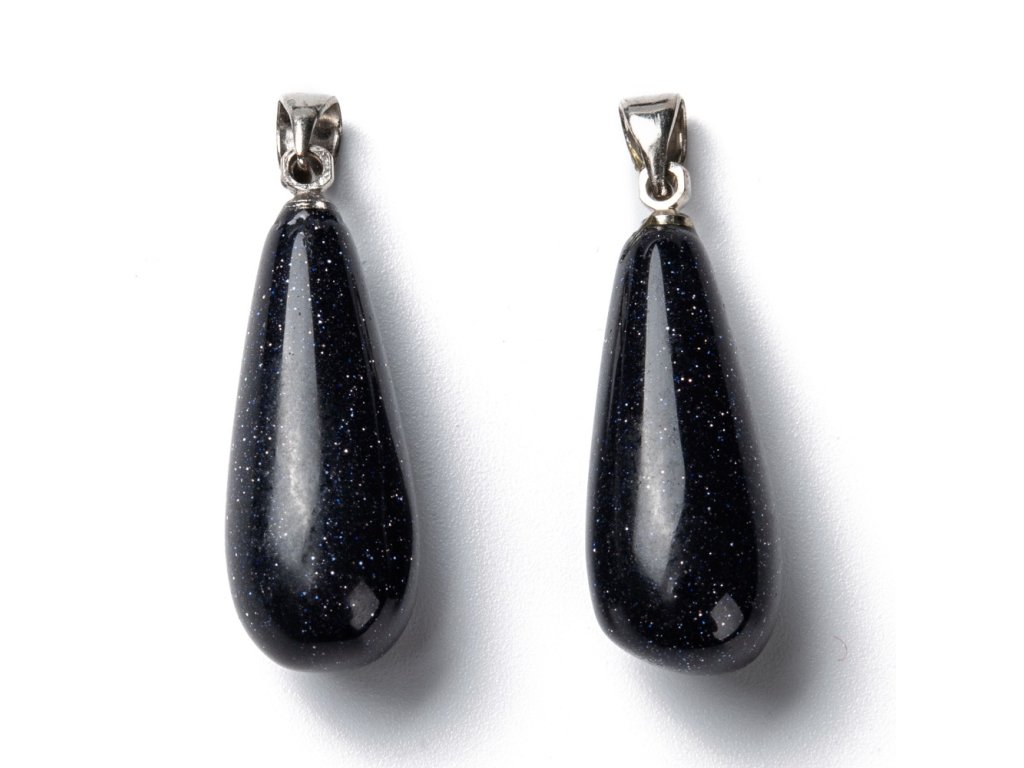 Přívěsek Aventurín modrý syntetický kapka 26.5~29x10mm - domeli.cz