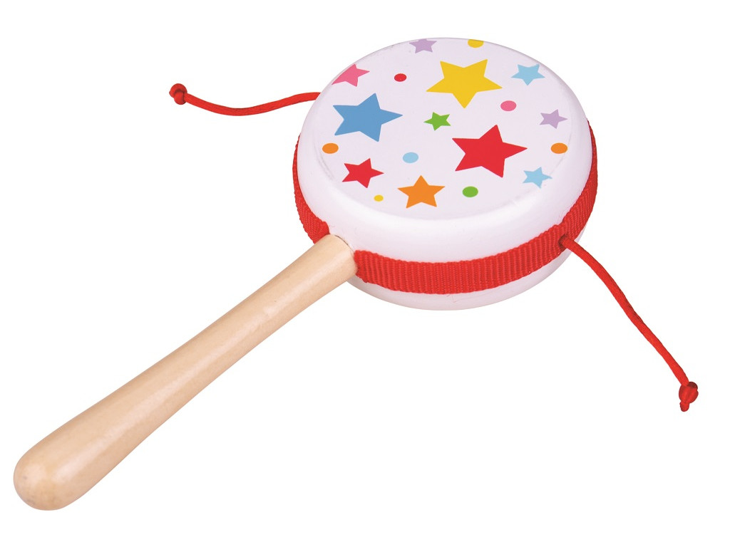 Drevený rotačný bubon s hviezdičkami 1 ks - drevko.sk