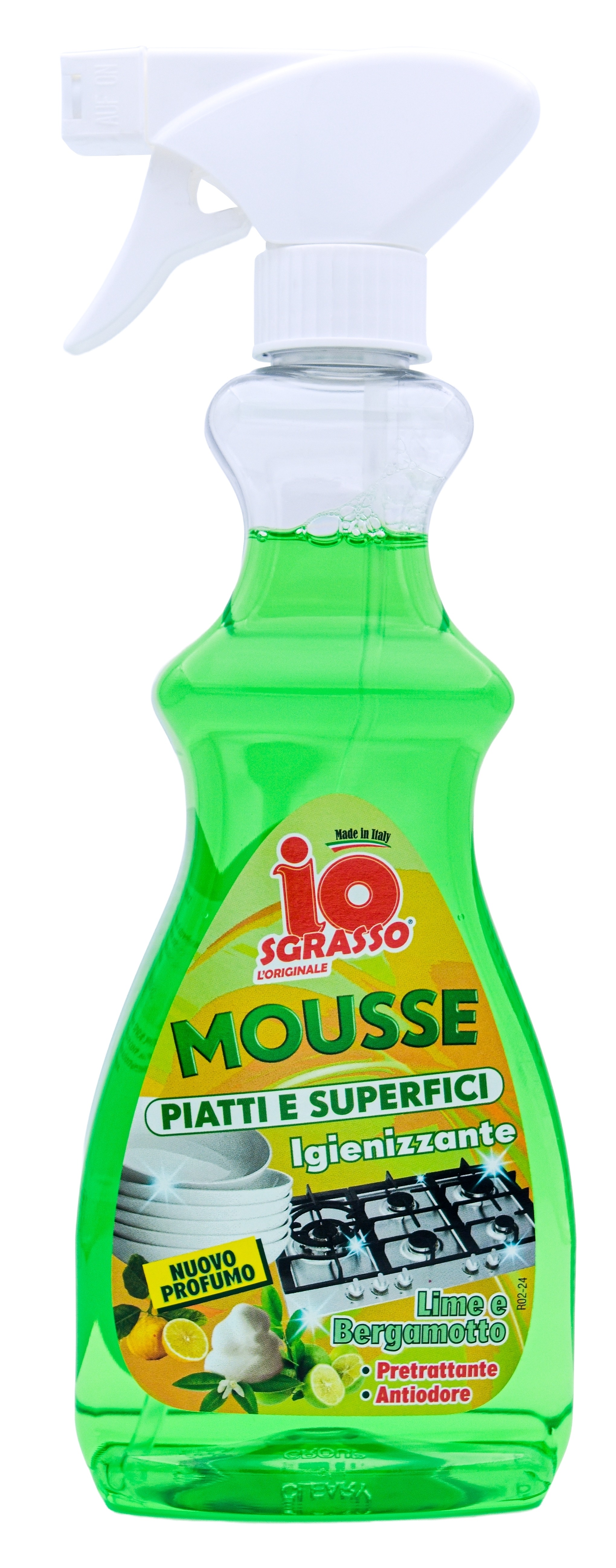 Prostředek na mytí nádobí IO SGRASSO MOUSSE PIATTI, 500ml | Drogerie.cz