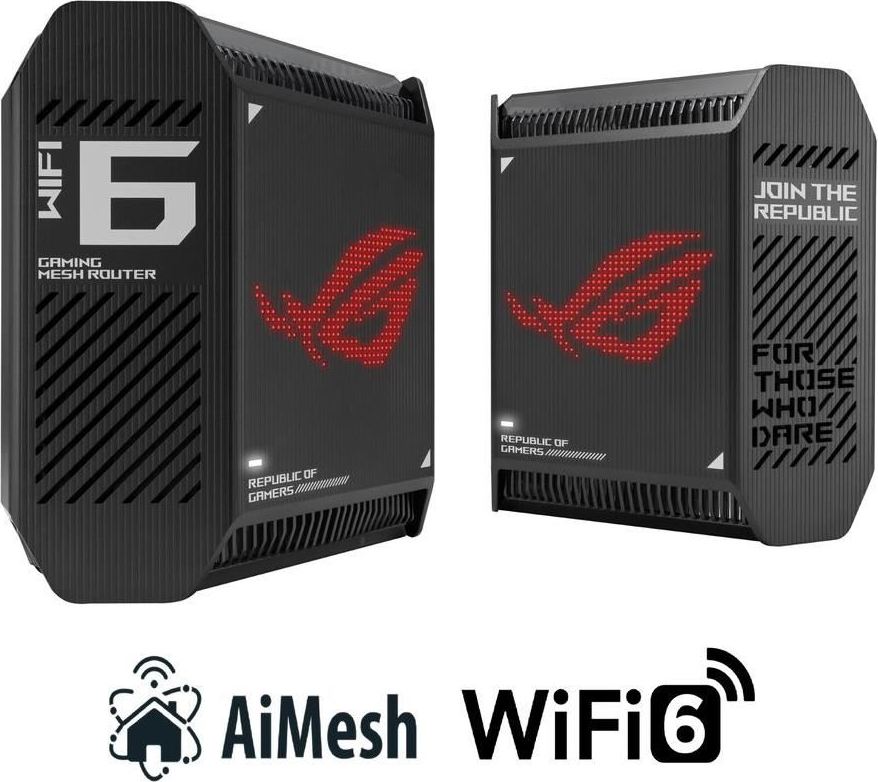 ASUS GT6 2-pack black Wireless AX10000 ROG Rapture Wifi 6 Tri-band ...