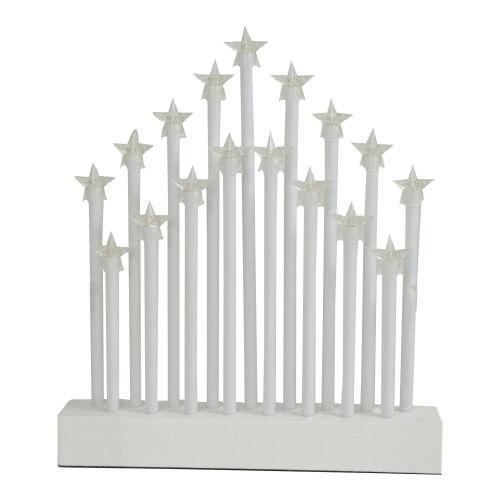 svícen vánoční el.17 svíček LED,teplá BÍ,hvězda,dřev.BÍ,27,7x26x4cm,do ...