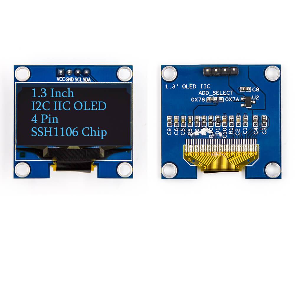 1,3 "palcový I2C IIC OLED LCD modul, 4 piny (s VCC GND) modrý - Elecom