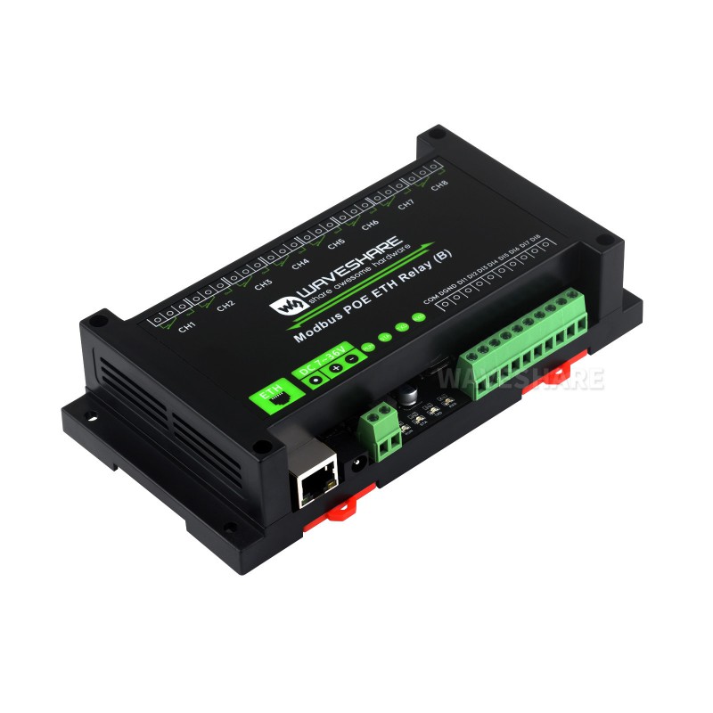 8-ch Ethernet Relay Module (B) With Digital Input, Modbus RTU/Modbus TCP Protocol, PoE Port - Elecom