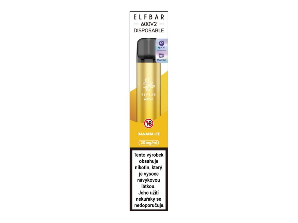 Jednorázová E Cigareta Elf Bar 600 V2 Banana Ice 20ml