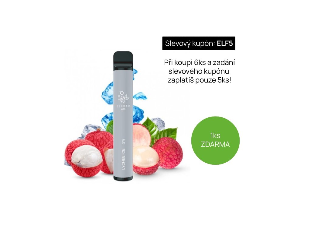 Elf Bar 600 Jednorázová E Cigareta Lychee Ice Eliquidshop Cz