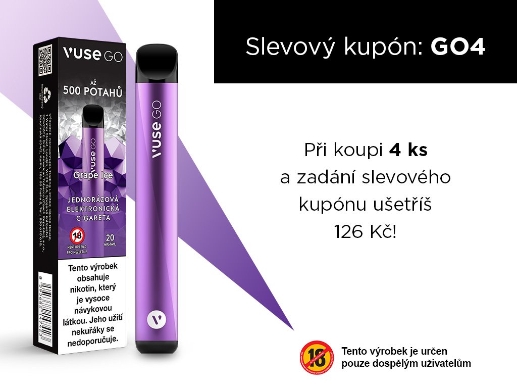 Vuse GO jednorázová e-cigareta Grape Ice | Eliquidshop.cz