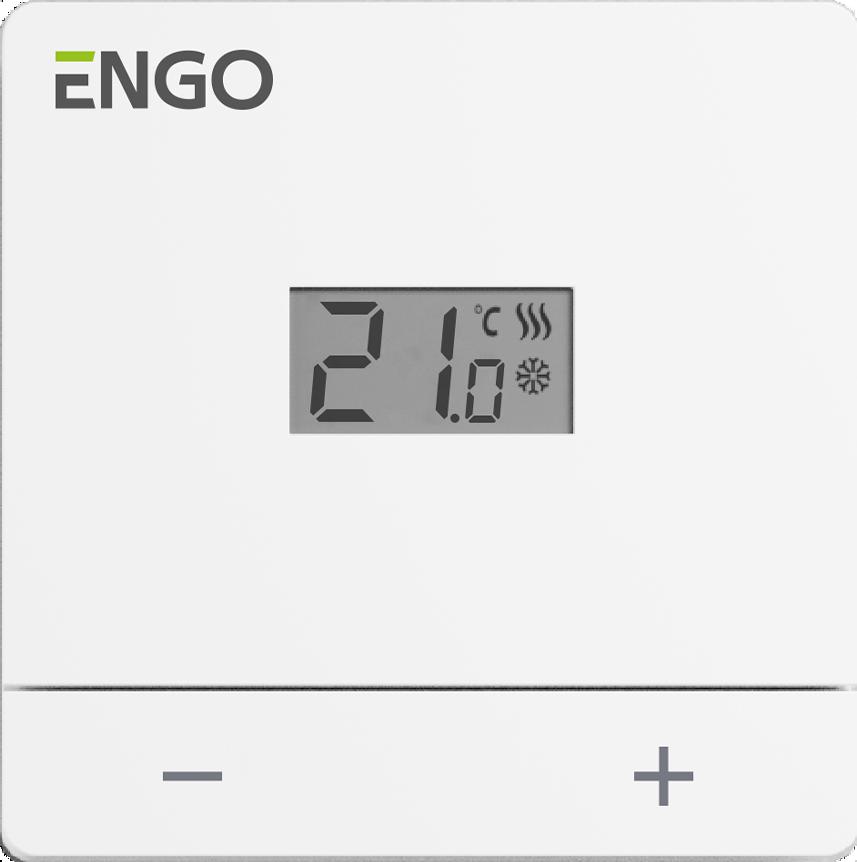 ENGO Controls EASY-230W - regulátor teploty, 230V, bílý, denní, povrchová montáž - eltrox.cz