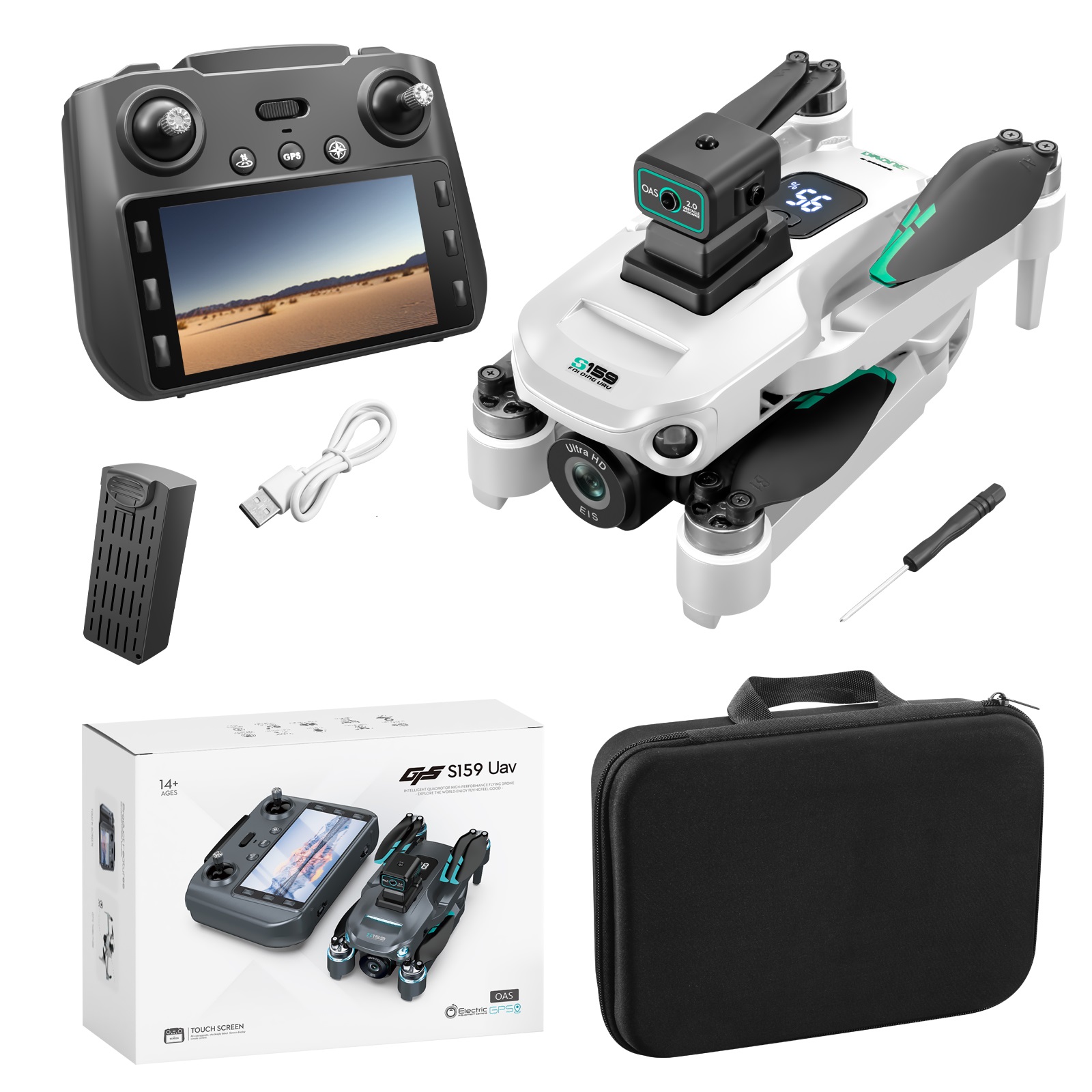 Dron Visu S159 Pro / 4K Ultra HD kamera / WiFi / GPS / detekce překážek ...