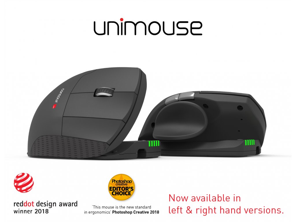 Contour Design Unimouse-WL-L wireless mouse left-handed - Ergo-product