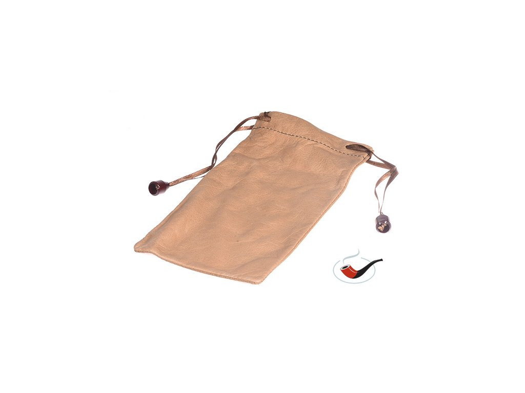 Kožený pytlík na dýmku velký béžový | Etrafika.cz