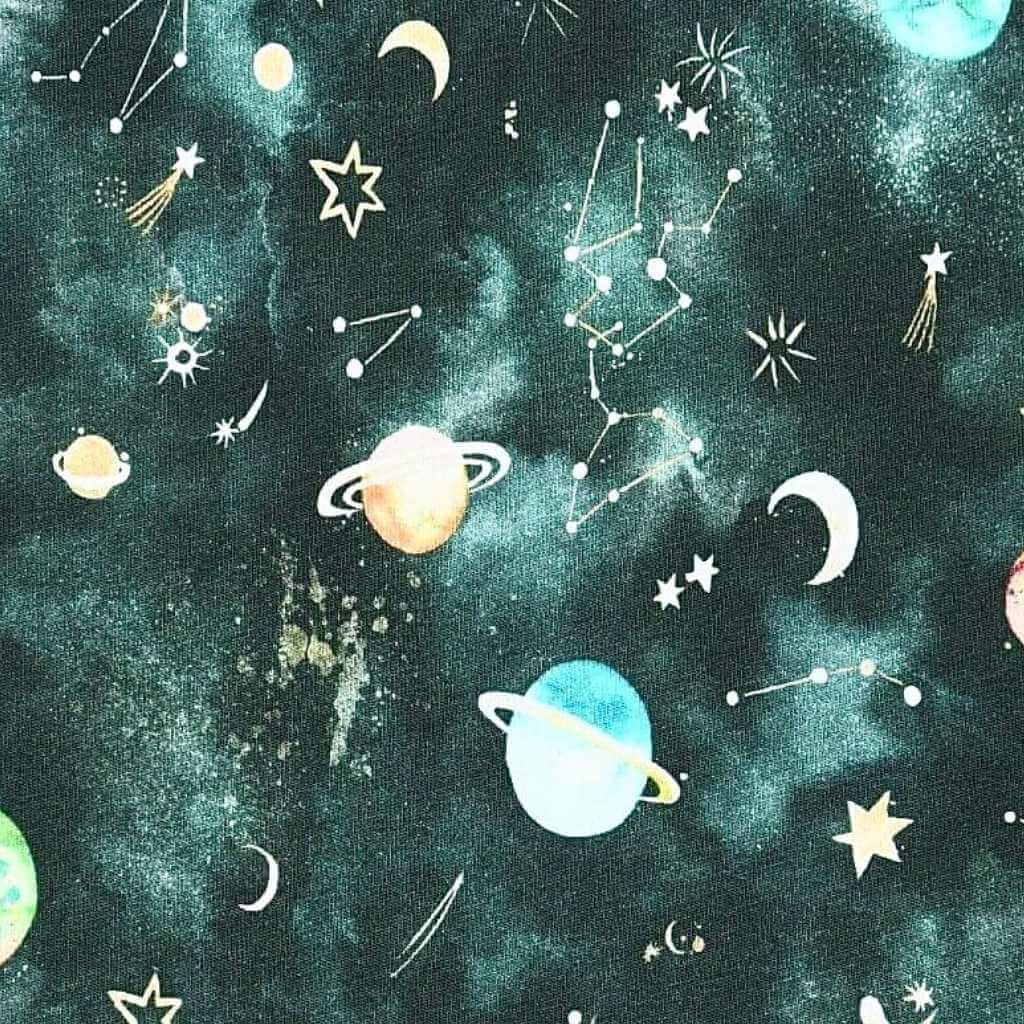 Úplet čierný - Vesmír digital print - FineTextil.sk