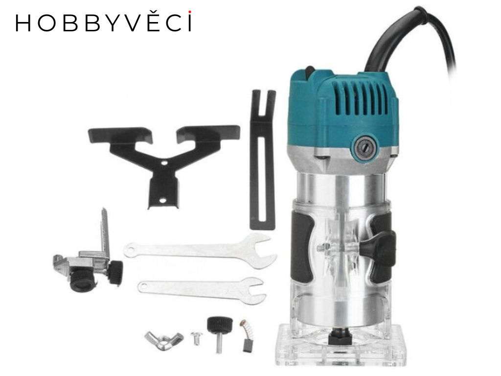 Frézka Fréza Router na Dřevo 800W s Upínacími Kleštinami Pevná Základna ...