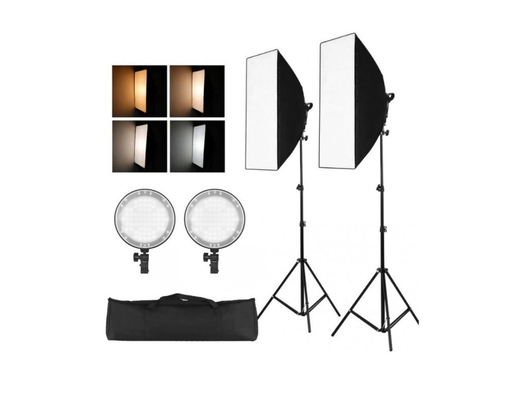 Foto Lampa Studio 2X LED Softbox Světlo + 2X Stativ (8000 lm) - FOTOVĚCI