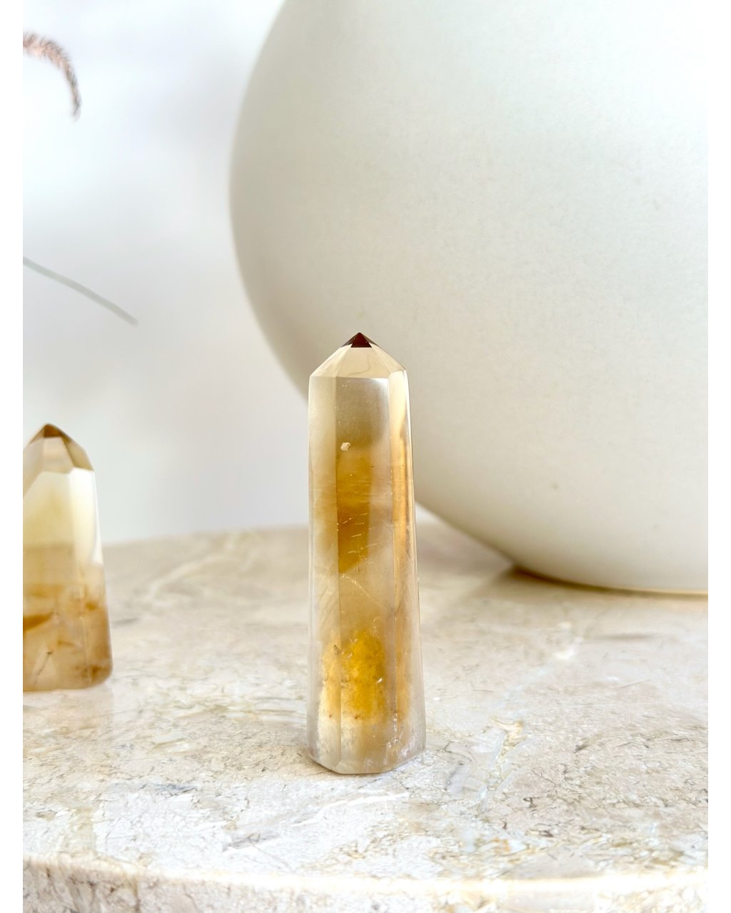 Broušená špice citrínu Brazílie 53g - Gaia Crystal