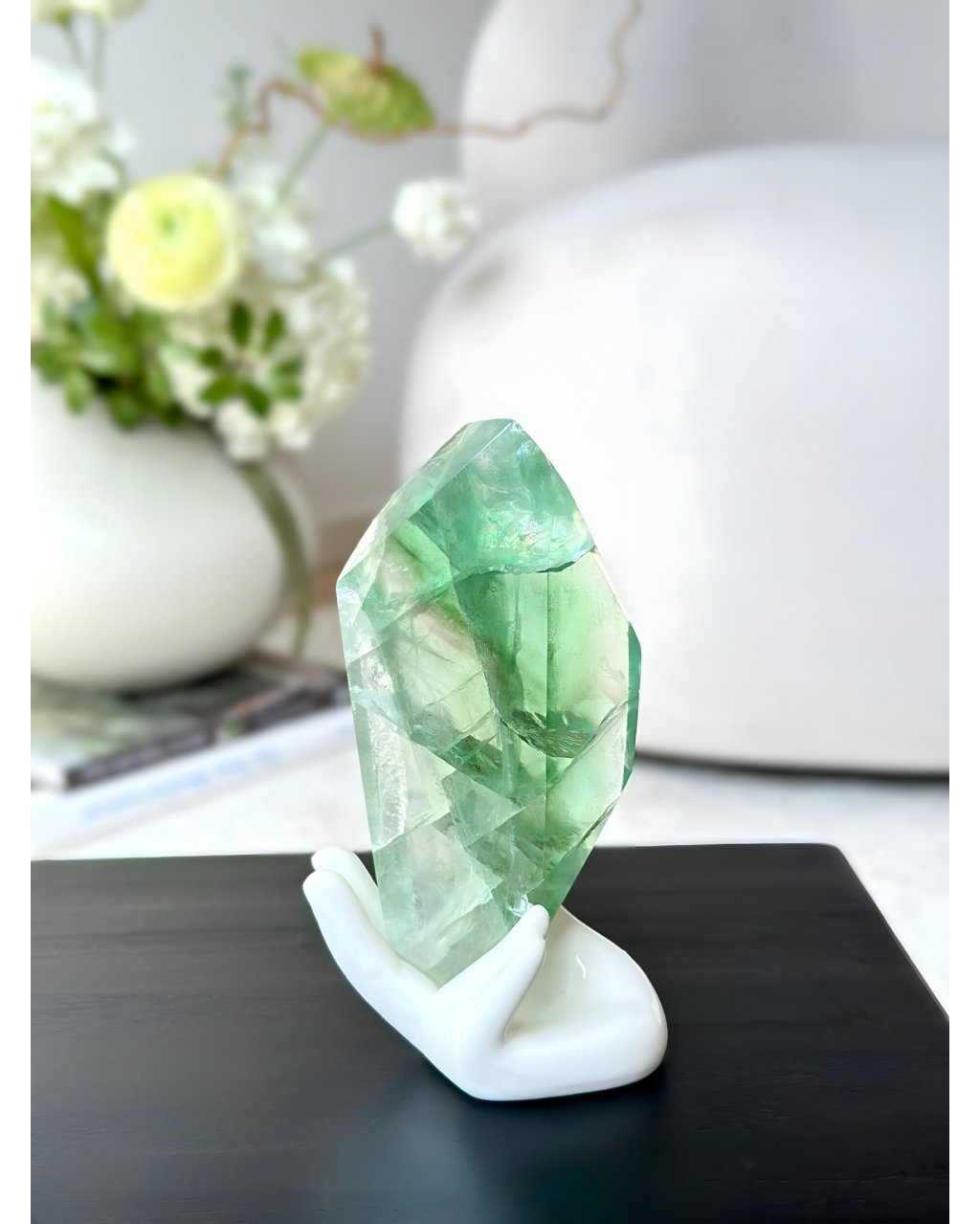 Broušený fluorit leštěný s dendritem 272g TOP - Gaia Crystal