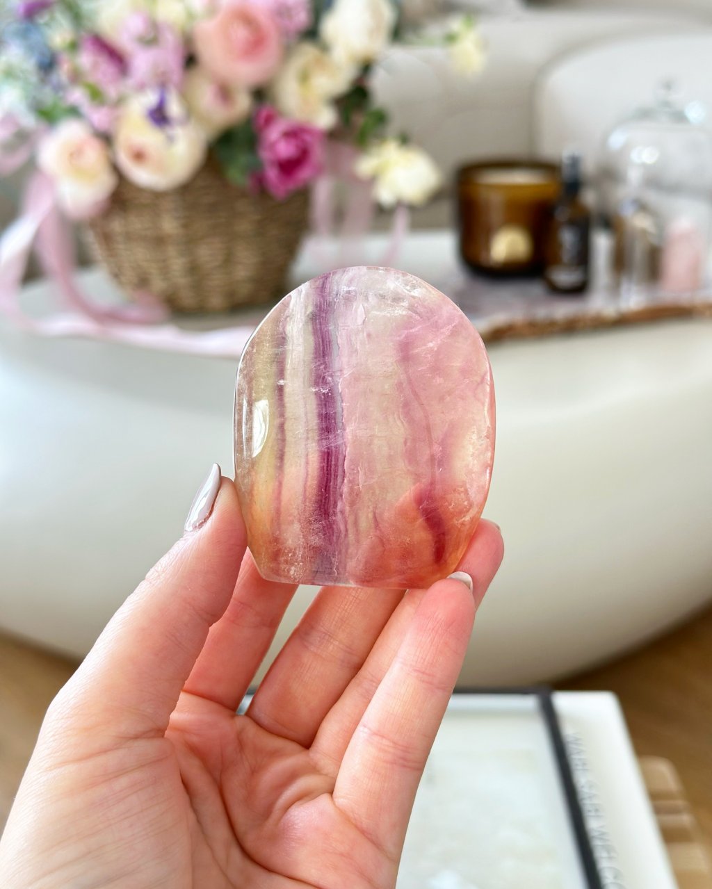 Fluorit broušený freeform 124g - Gaia Crystal