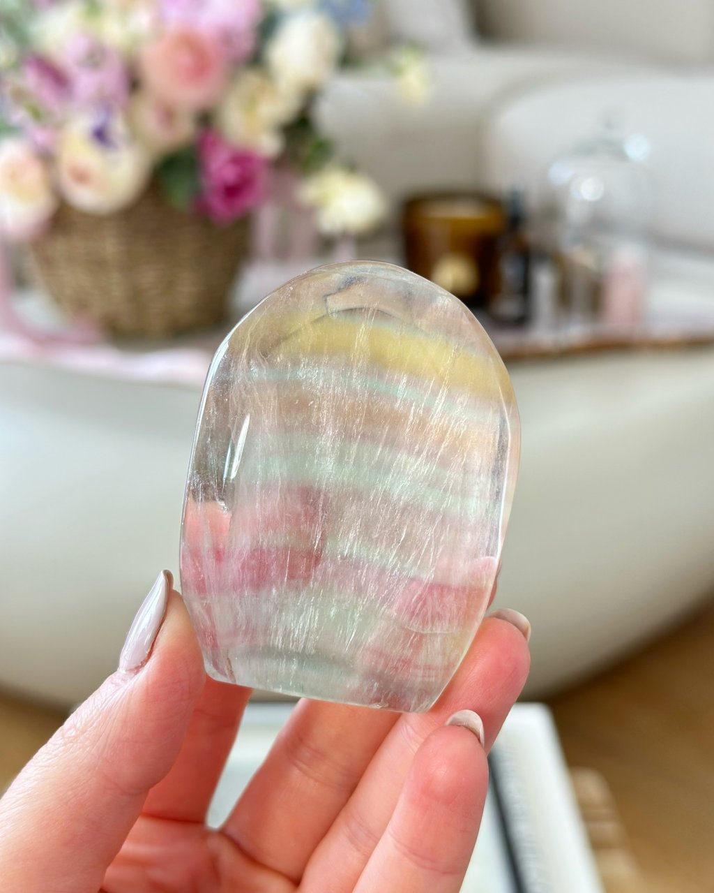 Fluorit broušený freeform 136g - Gaia Crystal