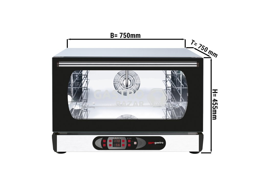 Horkovzdušná trouba - Digitální - 3x GN 1/1 nebo EN 60x40 - Gastro-bazar.