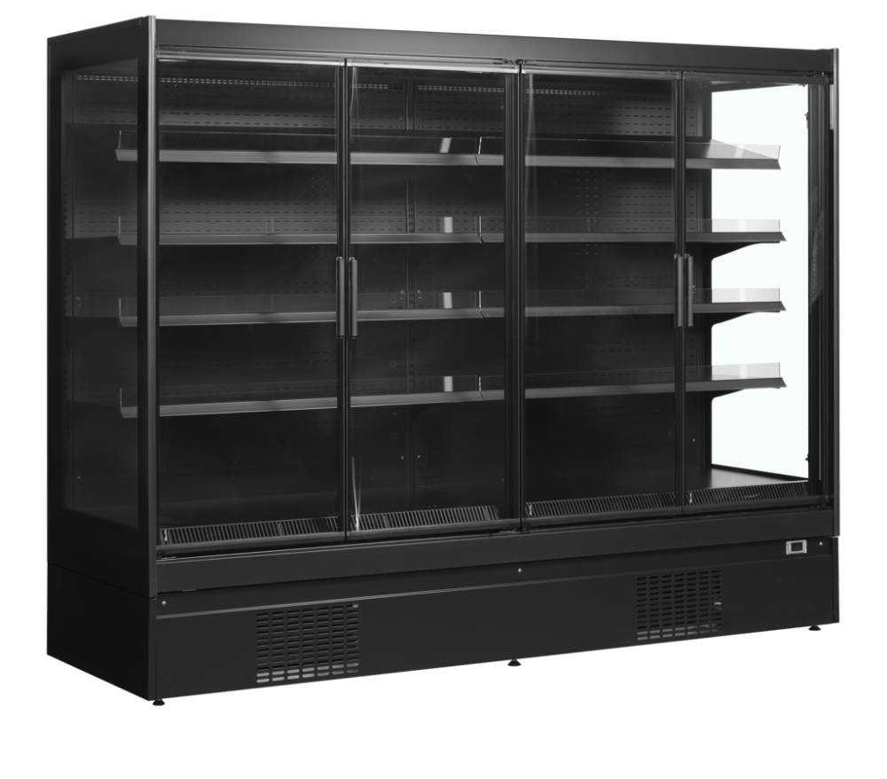 Chladicí vitrína přístěnná | Extra 2500 CD | 4 křídlové prosklené dveře ...