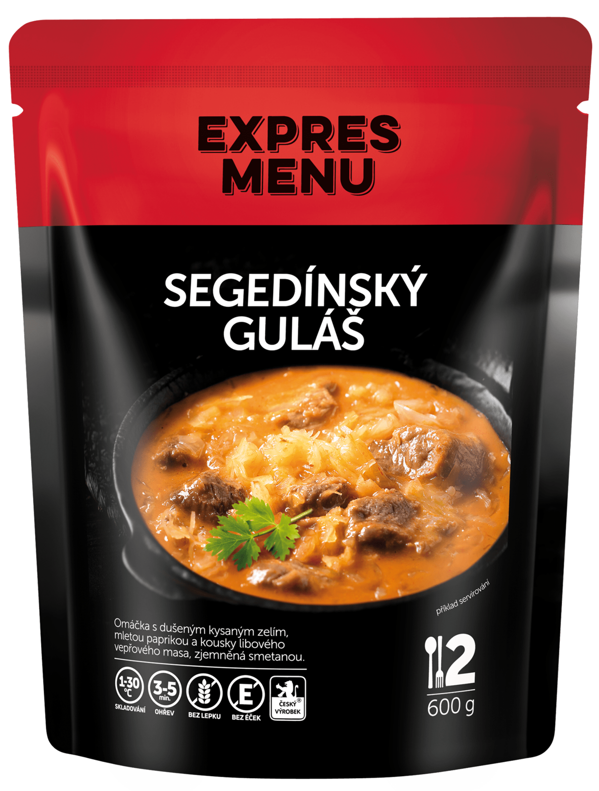 Segedínský guláš - hotové hlavní jídlo dvouporcové bez přílohy 600g ...