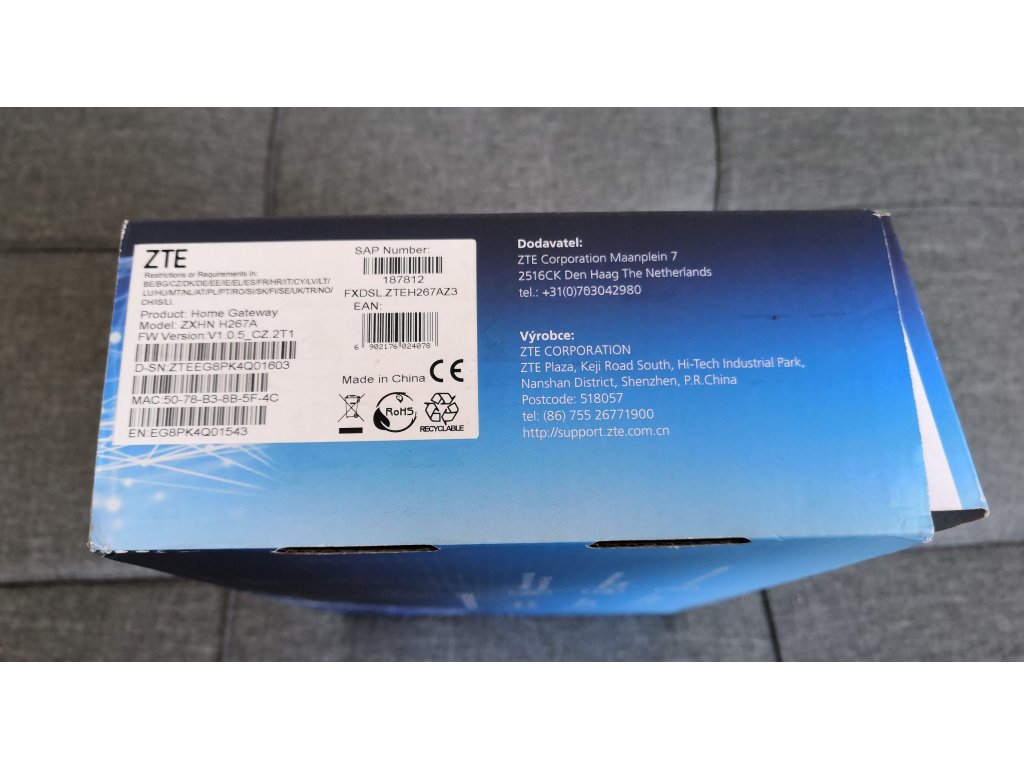 VDSL modem pro O2 ZTE ZXHN H267A (O2 Distribuce) - www.GELIS.cz