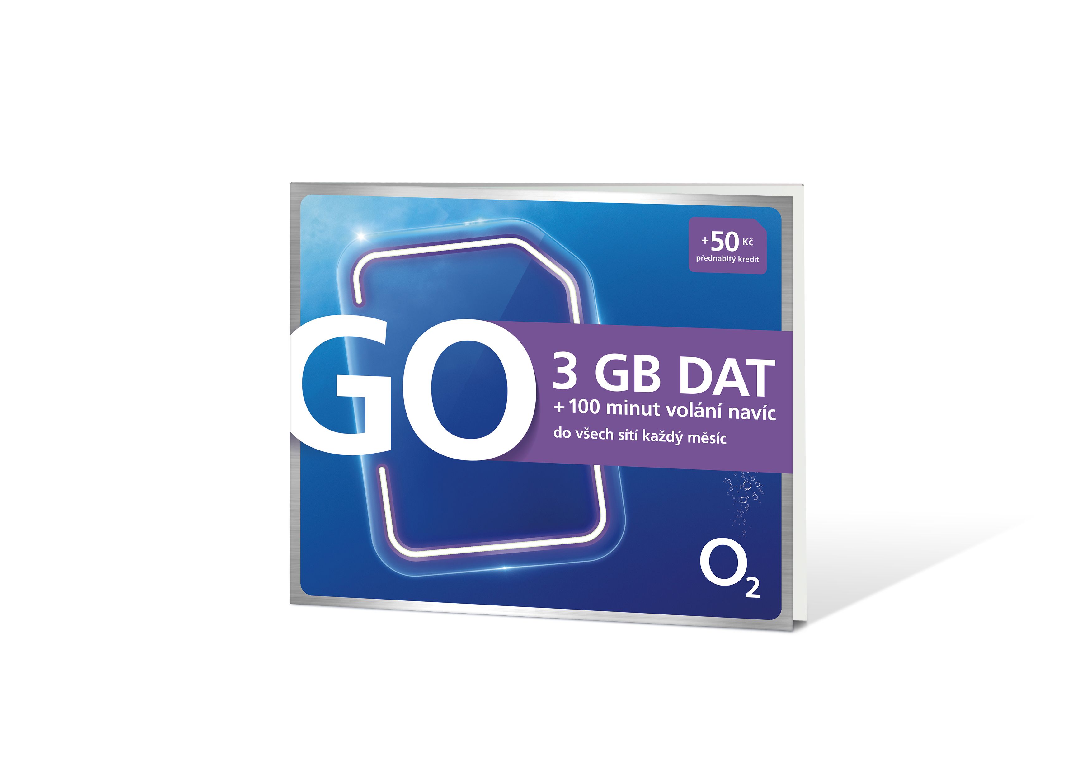 Předplacená SIM karta O2 s kreditem 50 Kč + 3GB DAT + 100 min. volání - www.GELIS.cz