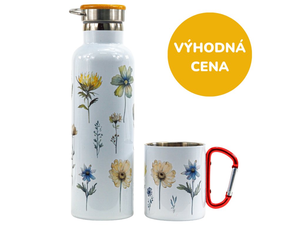 Termoska a termohrnek - Podzimní louka - GREEN SMILE - laskavá eko dílna