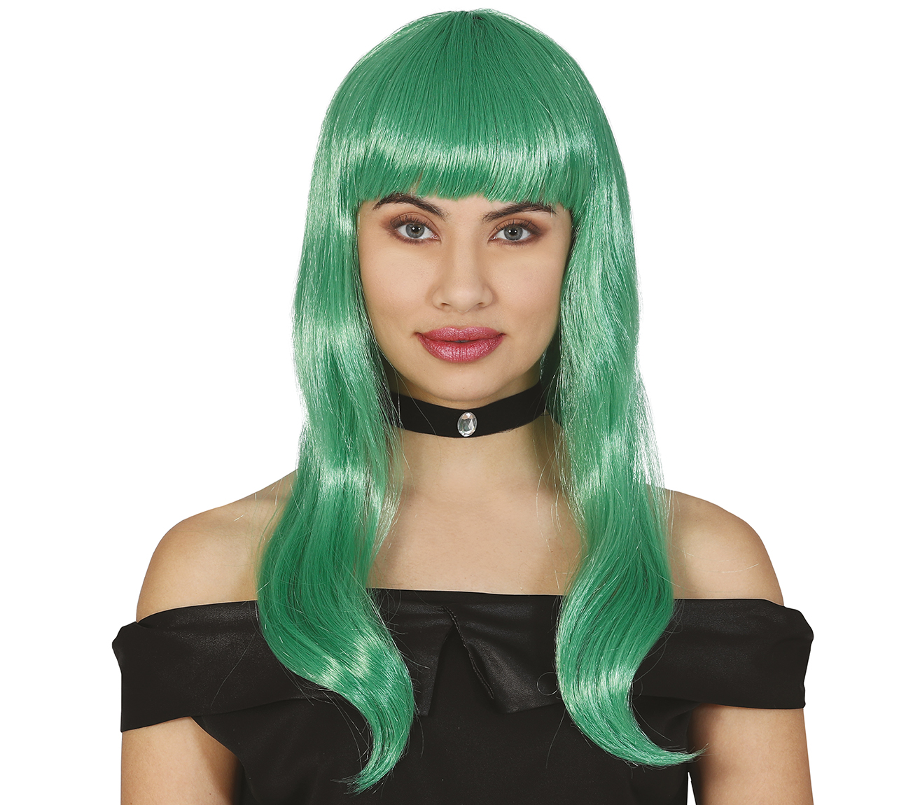 Parochňa - zelená dlhá s ofinou - HeliumKing.sk