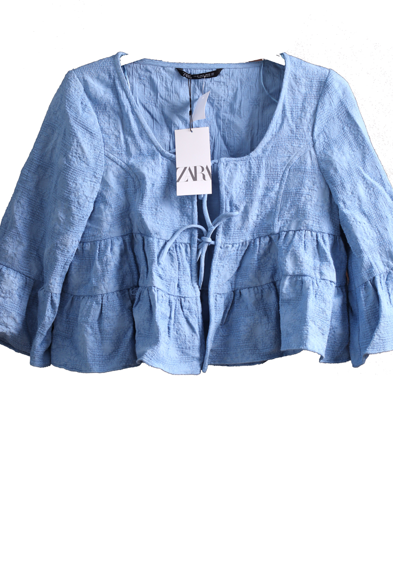 Dámské modré bolerko / na zavazování / ZARA - L/XL (40/42) / ANGLIE - Hitomat - Monika Horká ...