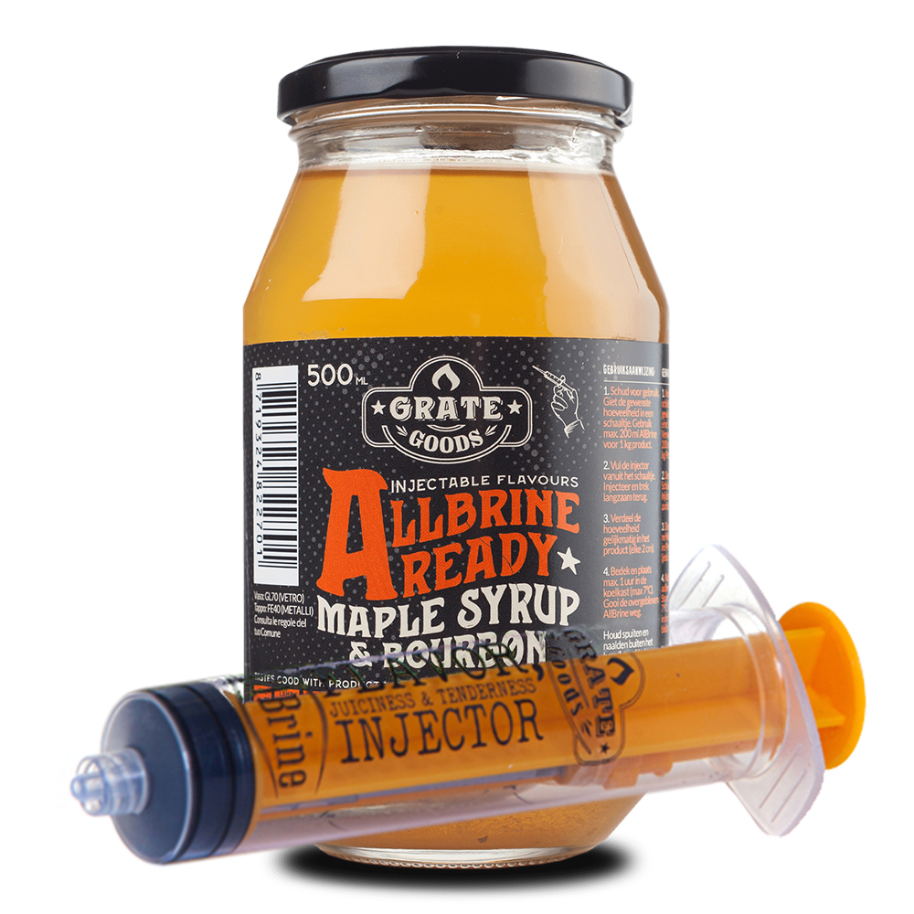MAPLE SYRUP & BOURBON BBQ tekutá injektáž do mäsa Allbrine 500 ml ...