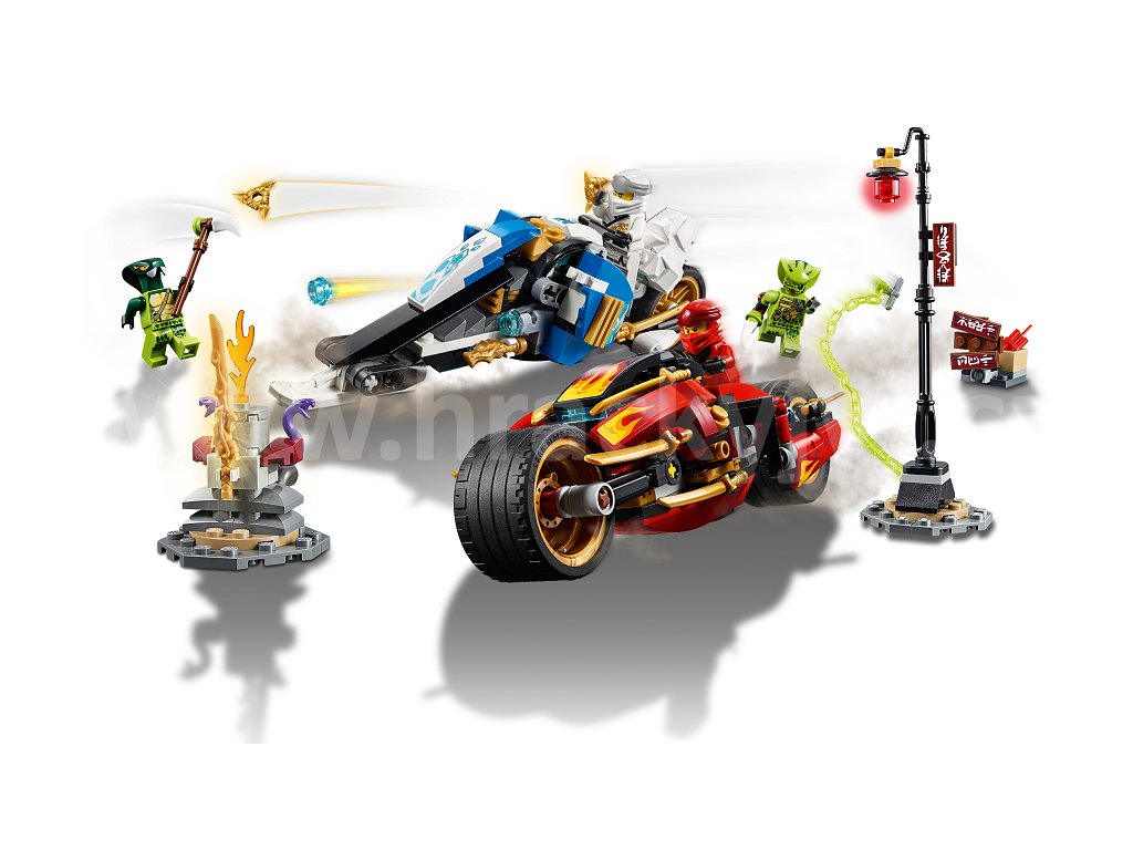 LEGO Ninjago 70667 Kaiova motorka s čepelemi a Zaneův sněžný vůz ...