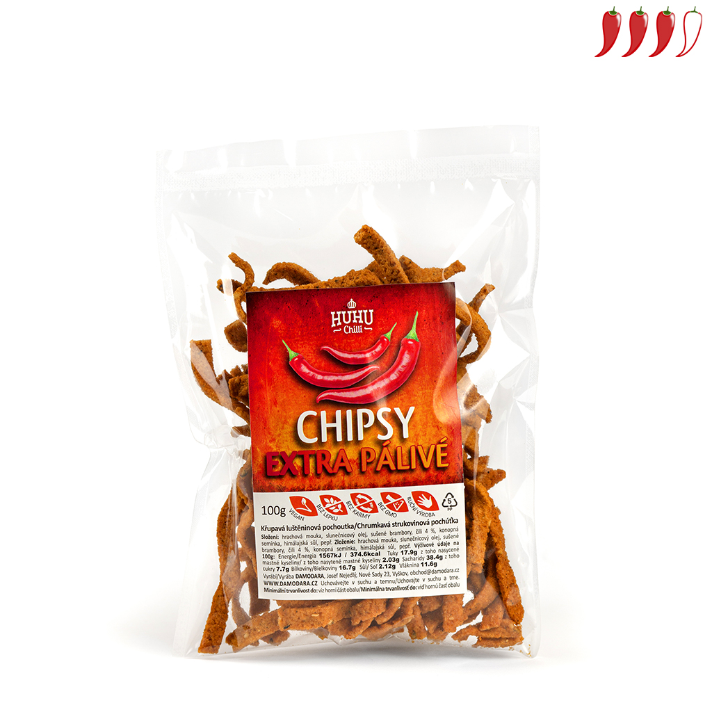Chilli chipsy extra pálivé