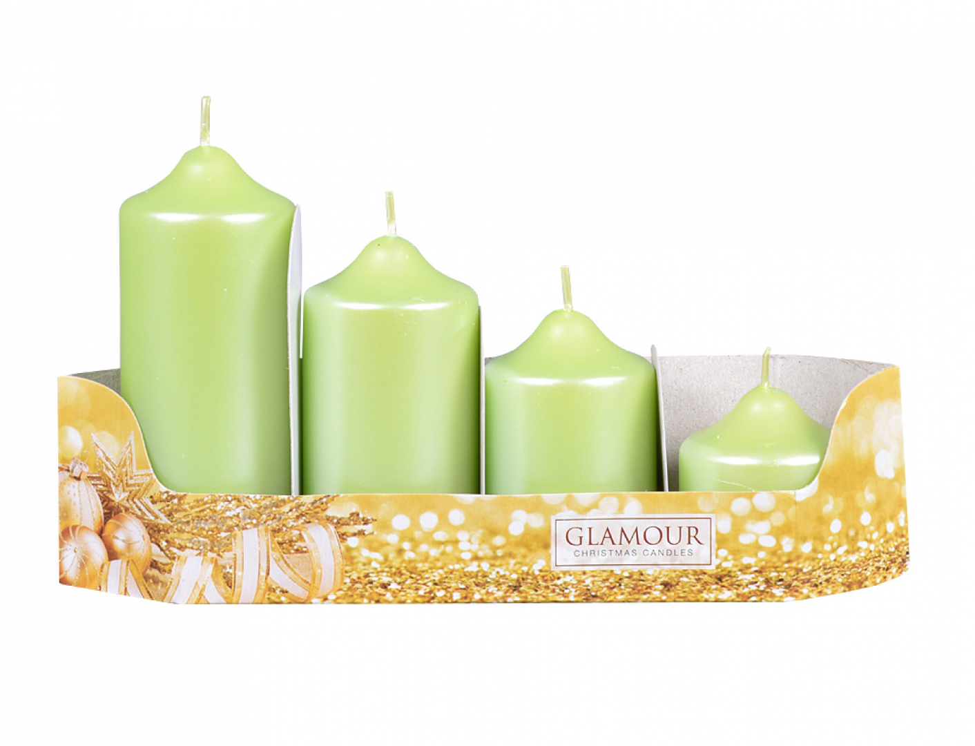 Svíčky adventní STUPŇOVITÉ perleťové d4,5x5/7/9/11cm 4ks - Huka.cz