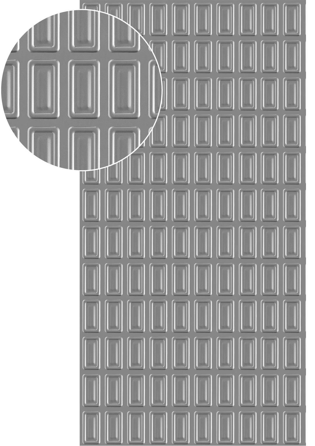 Lisovaný pozinkovaný plech 2000x1000x1,2mm, lisovaný vzor OBDÉLNÍK, 3D ...