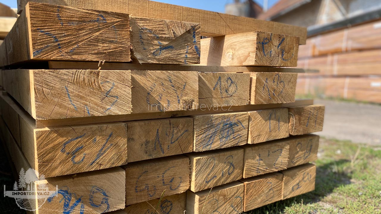Dubové trámy (hranoly) 100x200x1000 mm - ImportDreva.cz
