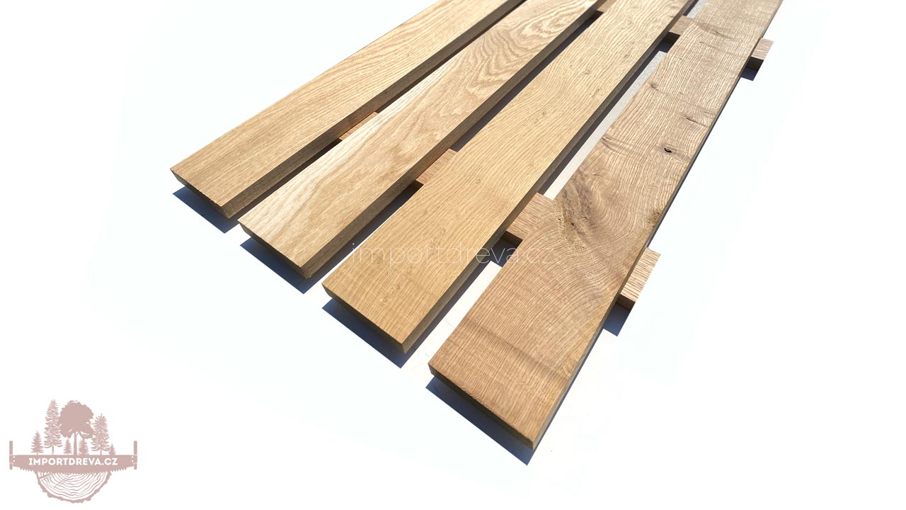 Plotovky dřevěné, dubové 22x100x1000mm, kvalita AB - ImportDreva.cz