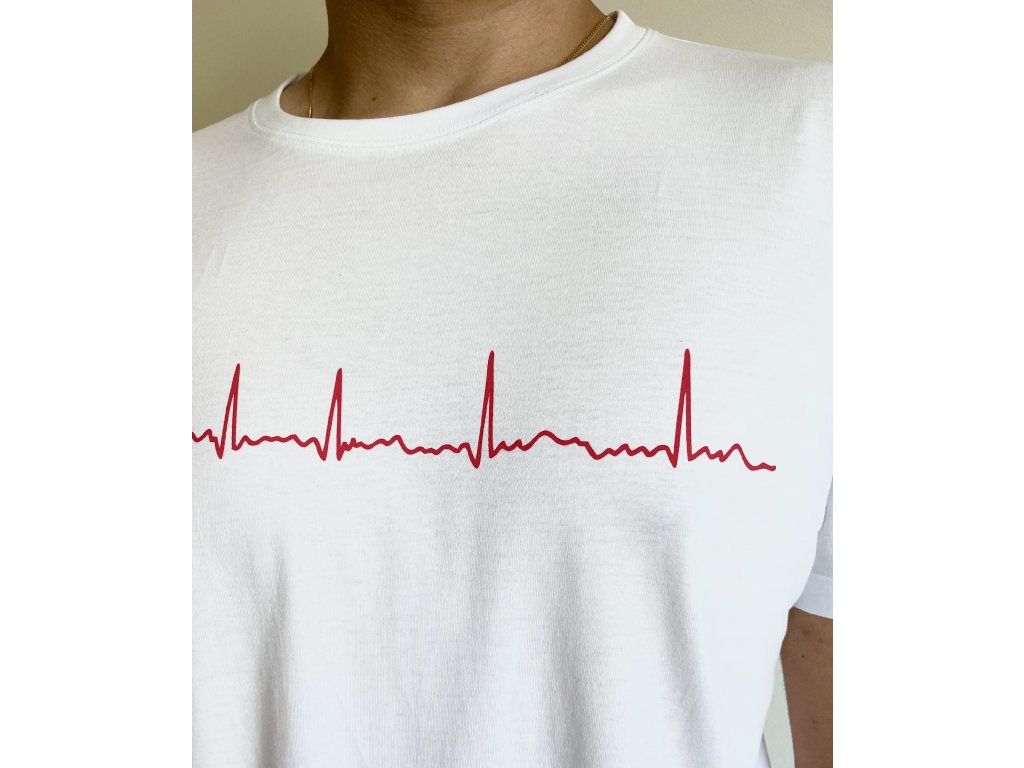 EKG T-shirt men's - atrial fibrillation - white - INFINITE MedStyle