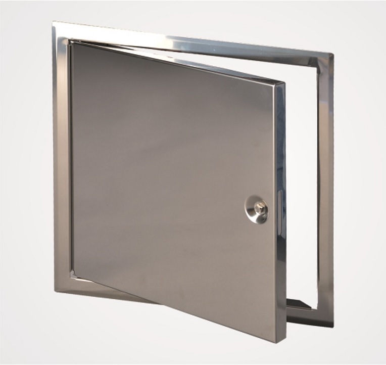 Revízne dvierka B1 so štvorhranným zámkom 800×800mm, brúsený nerez - Intercom