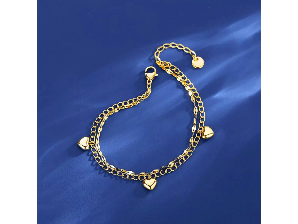 Náramek vrstvený Tři Srdíčka chirurgická ocel | iocel.cz