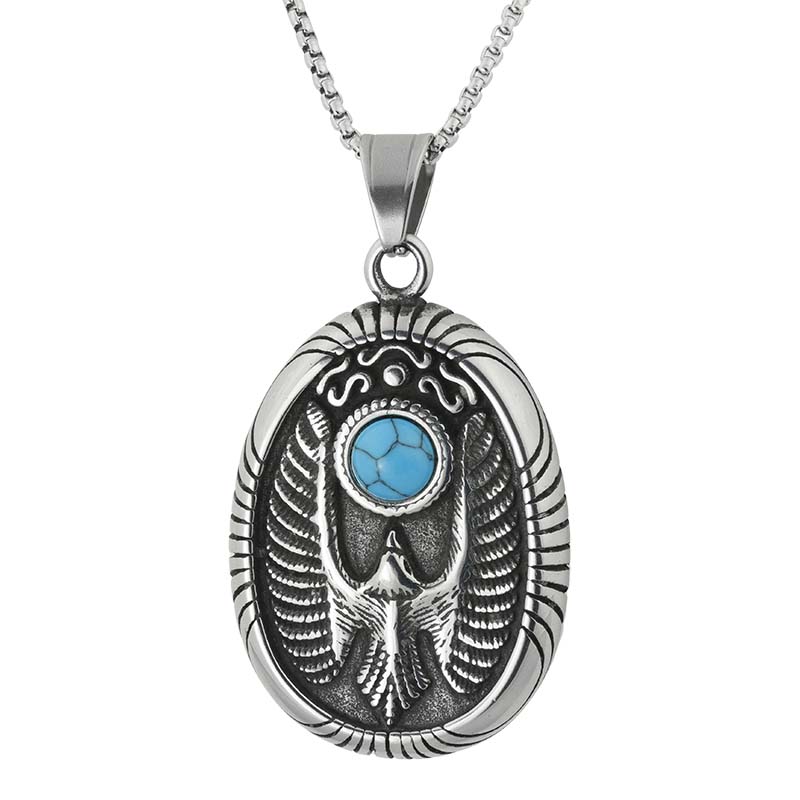 Náhrdelník Orol s Tyrkysom chirurgická oceľ | iocel.sk